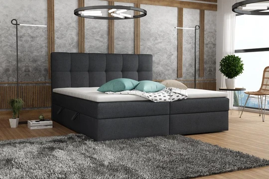 TERMI kontinentální postel boxspring 200x200 s úložným prostorem s prošitím