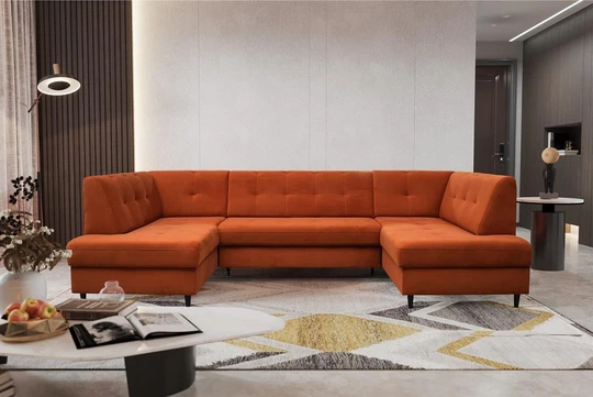 TONY U moderní sedačka do tvaru U s rozkládací funkcí a úložným prostorem