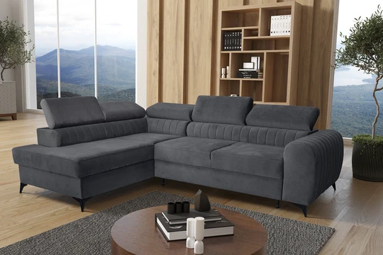 TELMA rozkládací sedačka s úložným prostorem a polohovatelnými záhlavníky